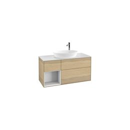 Villeroy & Boch V&B Waschtischunterschrank Wandbeleuchtung Finion 120cm, Pl wh. m, Reg glo wh. Lac, Oa ven ; Villeroy & Boch (G941GFPC)