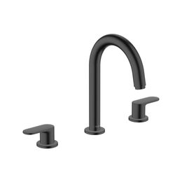 Hansgrohe 3-Loch-Waschtischarmatur Vernis Blend m Zugstangen-Ablaufgarnitur, mattschwarz (71553670)