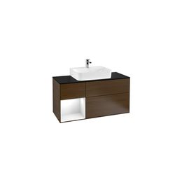 Villeroy & Boch V&B Waschtischunterschrank Wandbeleuchtung Finion 120cm, Pl b m, Rg l glo wh. Lac, wal ven ; Villeroy & Boch (G162GFGN)
