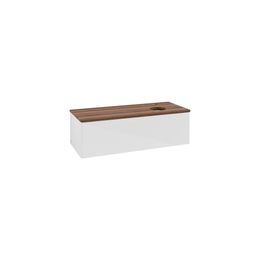 Villeroy & Boch V&B Waschtischunterschrank ohne Frontstruktur, mit Beleuchtung Antao 120x36x50cm, HL, WBP w. wal, glo wh. Lac ; Villeroy & Boch (L34052GF)