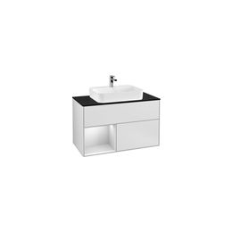 Villeroy & Boch V&B Waschtischunterschrank Wandbeleuchtung Finion 100, Pl b m, Reg li wh. m Lac, wh. m Lac ; Villeroy & Boch (G362MTMT)
