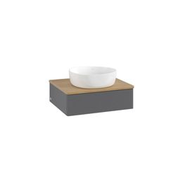 Villeroy & Boch V&B Waschtischunterschrank mit Frontstruktur -Beleuchtung Antao 60x19x50cm, WBP hon. Oa, Anthrac. m Lac ; Villeroy & Boch (L07111GK)