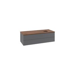 Villeroy & Boch V&B Waschtischunterschrank mit Frontstruktur, mit Beleuchtung Antao 120x36x50cm, WBP w. wal, Anthrac. m Lac ; Villeroy & Boch (L23112GK)