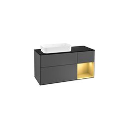 Villeroy & Boch V&B Waschtischunterschrank Wandbeleuchtung Finion 120cm, Pl b m, Reg re gol m, Anthrac. m ; Villeroy & Boch (G282HFGK)
