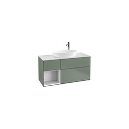 Villeroy & Boch V&B Waschtischunterschrank Wandbeleuchtung Finion 120cm, Pl w m, Rg g wh. Lac, Oli. m Lac ; Villeroy & Boch (G941GFGM)