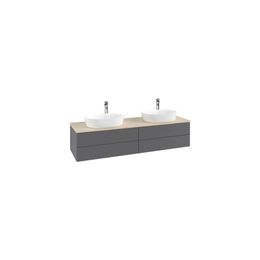 Villeroy & Boch V&B Waschtischunterschrank mit Frontstruktur Antao 160x50cm, HL, WBP botti., Anthrac. m Lac ; Villeroy & Boch (K28153GK)