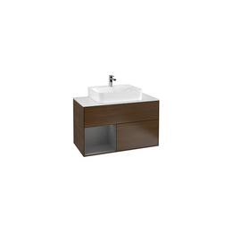 Villeroy & Boch V&B Waschtischunterschrank Wandbeleuchtung Finion 100, Pl w m, Reg li Anthrac. m, wal ven ; Villeroy & Boch (G111GKGN)