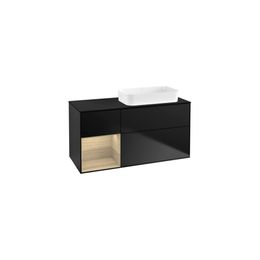 Villeroy & Boch V&B Waschtischunterschrank Wandbeleuchtung Finion 120x60 cm, Reg li Oa ven, bla m lacquer ; Villeroy & Boch (G682PCPD)