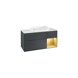 Villeroy & Boch V&B Waschtischunterschrank Wandbeleuchtung Finion 120cm, Pl w m, Rg re gol m, md bl. m Lac ; Villeroy & Boch (G301HFHG)