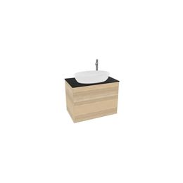 Villeroy & Boch V&B Waschtischunterschrank Wandbeleuchtung Finion 80x60,3cm, Abd.-Pl. bla matt, Oak Veneer ; Villeroy & Boch (G87200PC)