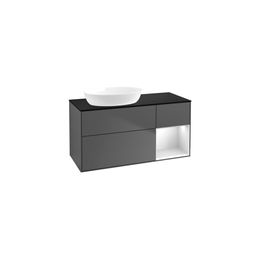 Villeroy & Boch V&B Waschtischunterschrank Finion 120cm, Pl b m, Reg wh. m Lac, Anthrac. m ; Villeroy & Boch (FA52MTGK)