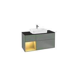 Villeroy & Boch V&B Waschtischunterschrank Finion 120cm, Pl b m, Reg li gol m, Oli. m Lac ; Villeroy & Boch (F412HFGM)