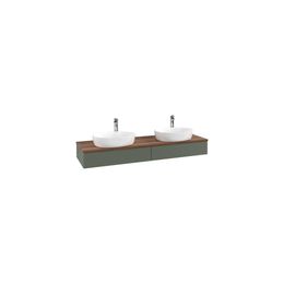 Villeroy & Boch V&B Waschtischunterschrank mit Frontstruktur, mit Beleuchtung Antao 160x50cm, HL, WBP w. wal, lea gre. m Lac ; Villeroy & Boch (L17152HL)