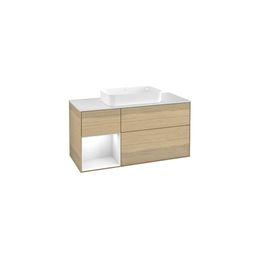 Villeroy & Boch V&B Waschtischunterschrank Finion 120cm, Pl w m, Rg li glo wh. Lac, Oa ven ; Villeroy & Boch (F291GFPC)