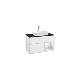 Villeroy & Boch V&B Waschtischunterschrank Finion 100, Pl b m, Reg wh. m Lac, glo wh. Lac ; Villeroy & Boch (F782MTGF)