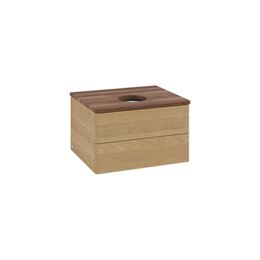Villeroy & Boch V&B Waschtischunterschrank ohne Frontstruktur -Beleuchtung Antao 60x36x50cm, WBP-farbe w. wal, honey oak ; Villeroy & Boch (L18012HN)