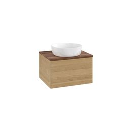 Villeroy & Boch V&B Waschtischunterschrank ohne Frontstruktur -Beleuchtung Antao 60x36x50cm, WBP-farbe w. wal, honey oak ; Villeroy & Boch (L29012HN)