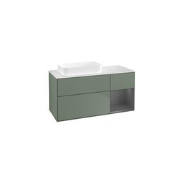 Villeroy & Boch V&B Waschtischunterschrank Wandbeleuchtung Finion 120x60 cm, Reg re Anthrac. m, Oli. m Lac ; Villeroy & Boch (G691GKGM)