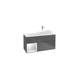 Villeroy & Boch V&B Waschtischunterschrank Wandbeleuchtung Finion 120cm, Pl w m, Reg wh. m Lac, Anthrac. m ; Villeroy & Boch (G801MTGK)