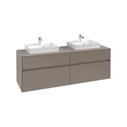 Villeroy & Boch V&B Waschtischunterschrank Collaro 160x54,8x50cm, f 2 WT, m LED, cashm Gr ; Villeroy & Boch (C021B0VN)
