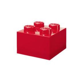 LEGO Storage Brick 4 Top Lid Glitter, Aufbewahrungsbox rot/transparent