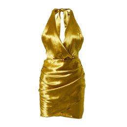 Nasty Gal Dress female Gold size 10