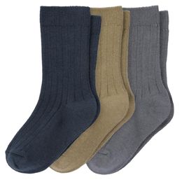 Topolino 3 Paar Kinder Socken mit Rippstruktur