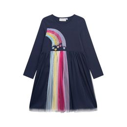 Danamade Kleid M&auml;dchen Gr&ouml;&szlig;e 104 navy / gelb / pastelllila / dunkelpink