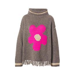 grace Pullover 'NEONFLOWER' Damen Größe XS gold / schlammfarben / pink