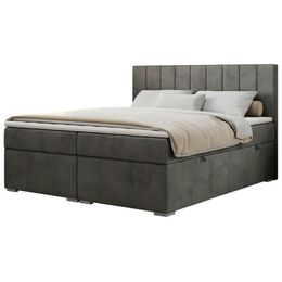 Höffner Boxbett mit Bettkasten Ally ¦ grau ¦ Maße (cm): B: 180 H: 118 » Höffner