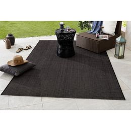 Hanse Home Teppich »Match« rechteckig 8 mm Höhe In-& Outdoor, Kurzflor, Läufer, Modern, Unifarben, Wohnzimmer, Balkon schwarz Obermaterial: 100%...