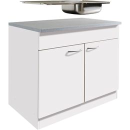 Wiho-K&uuml;chen wiho K&uuml;chen Sp&uuml;lenschrank &raquo;Kiel&laquo; 100 cm breit, 60 cm tief wei&szlig;