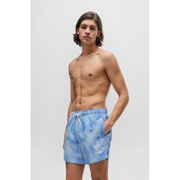 HUGO UNDERWEAR Badeshorts »WES«, mit Batik-Print Light/Pastel Blue 450 S - N-Gr N-Gr S Badeshorts von HUGO Menswear