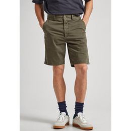 Pepe Jeans Shorts mit Markenlabel militargreen 36 - N-Gr N-Gr 36 Chinoshorts von Pepe Jeans