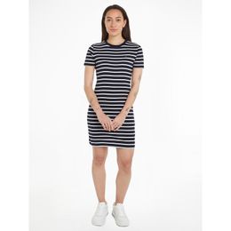 Tommy Hilfiger Shirtkleid »NEW CODY STR SLIM SHORT DRS SS« mit allover Streifendessin, Logo-Flag Breton Stp/ Desert Sky/ Ecru M (38) - N-Gr N-Gr M...