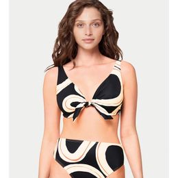 Triumph Bügel-Bikini-Top »Summer Allure W« moderner Druck BLACK COMBINATION 42 - Cup D Cup D 42 Bikinioberteil mit Bügel und schmeichelhaft tiefem...