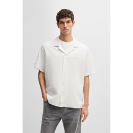 BOSS Orange Kurzarmshirt &raquo;Pe&laquo; mit Ton-in-Ton Logo Natural106 L L Kurzarmshirt von BOSS Orange Menswear