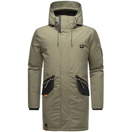 Wintermantel STONE HARBOUR "Ragaan", Herren, Gr. XL (54), grün (helloliv), Obermaterial: 100% Polyester, Futter: 100% Polyester, Wattierung: 100% Polyester, Ärmelfutter: 100% Polyester, modisch, regular fit ca. Mitte Oberschenkel, hoch geschlossener Ausschnitt, verstellbar Rippstrickbündchen kontrastfarben,mit Reißverschluss,verstellbar, Mäntel, modischer Herren Winterparka mit Teddyfell Futter