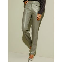 WITT Damen Lederimitathose mit goldfarbigen Schmuckn&ouml;pfen, khaki, Gr&ouml;&szlig;e 19