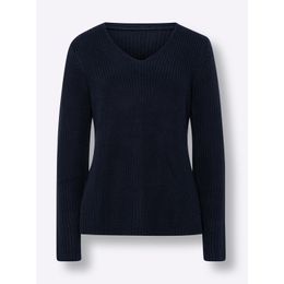 Heine Witt Damen Pullover im Rippenstrick, marine, Gr&ouml;&szlig;e 48