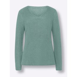 Heine Witt Damen Pullover im Rippenstrick, salbei, Gr&ouml;&szlig;e 42