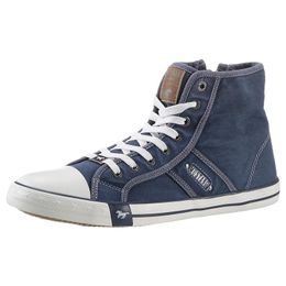 Mustang Shoes Sneaker, Schnürboots, Bikerboots mit Reißverschluss jeansblau 43 43 Knöchelhoher Schnürboots mit Gummikappe