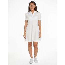 Tommy Hilfiger Polokleid »F&F OPEN PLCKT LYCLL POLO DRS SS« mit Logostickerei ecru L (40) - N-Gr N-Gr L (40) Bequeme Passform: Elastisches Material...