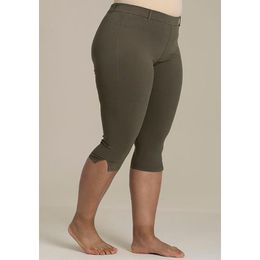 Sandgaard Damen SANDGAARD Caprileggings mit Elasthan und Schlitz gr&uuml;n 42, N-Gr