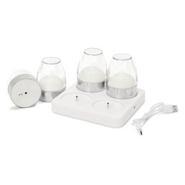 Tchibo - Akku-Tischleuchten-Set - 14x14x2cm - silber - Kunststoff