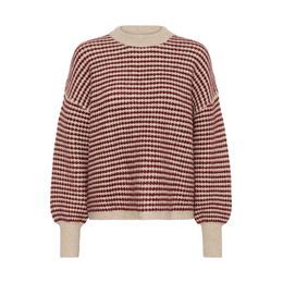 Kaffe Pullover 'Ellery' Damen Gr&ouml;&szlig;e XS beige / weinrot