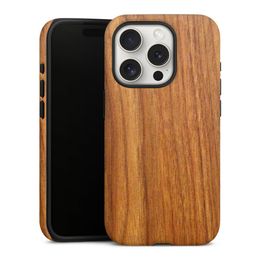 DeinDesign iPhone 15 Pro Handy Panzer Handyh&uuml;lle robuste Outdoor H&uuml;lle Schutzh&uuml;lle matt Larch Wood Wooden Look Tough Case