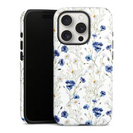 DeinDesign iPhone 15 Pro Handy Panzer Handyh&uuml;lle robuste Outdoor H&uuml;lle Schutzh&uuml;lle matt Flowers Muster Flower Tough Case