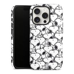 DeinDesign iPhone 15 Pro Handy Panzer Handyh&uuml;lle robuste Outdoor H&uuml;lle Schutzh&uuml;lle matt Peanuts Snoopy Muster Tough Case