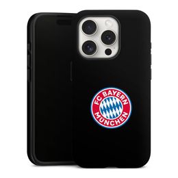 DeinDesign iPhone 15 Pro Handy Panzer Handyh&uuml;lle robuste Outdoor H&uuml;lle Schutzh&uuml;lle matt Fc Bayern M&uuml;nchen Logo Official Licensed Product Tough Case
